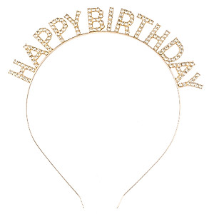 CIEHER Birthday Tiara,Birthday Headband for Women Girls,Queen Crown,Birthday Girl,Tiaras and Crowns for Women,Crown for Girls,Happy Birthday Party Accessories Supplies Favors,Gift-Gold