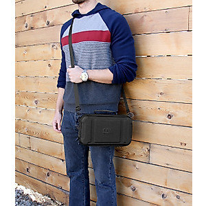 CASEMATIX 60% Keyboard Case for 61 Key Mechanical Keyboards up to 11.5" - Protective Hard Shell Travel Case with Shoulder Strap, Padded Divider and Accessory Storage, Black