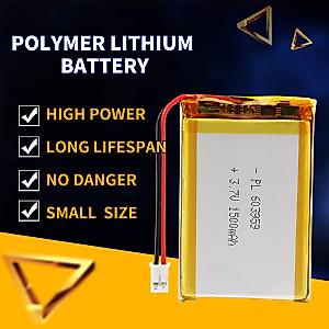 YDL 3.7V 1500mAh 603959 Lipo battery Rechargeable Lithium Polymer ion Battery Pack with JST Connector