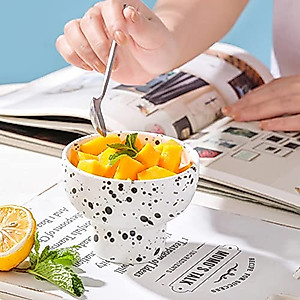 PAREKS 1pc Snack Tasters Dessert Cereal Trifle Bowls White Parfaits Yogurt Party Mixing Cups Multipurpose Milk Dishes Kitchen Soda Glass Drinking Juice Ceramic Footed Sauce