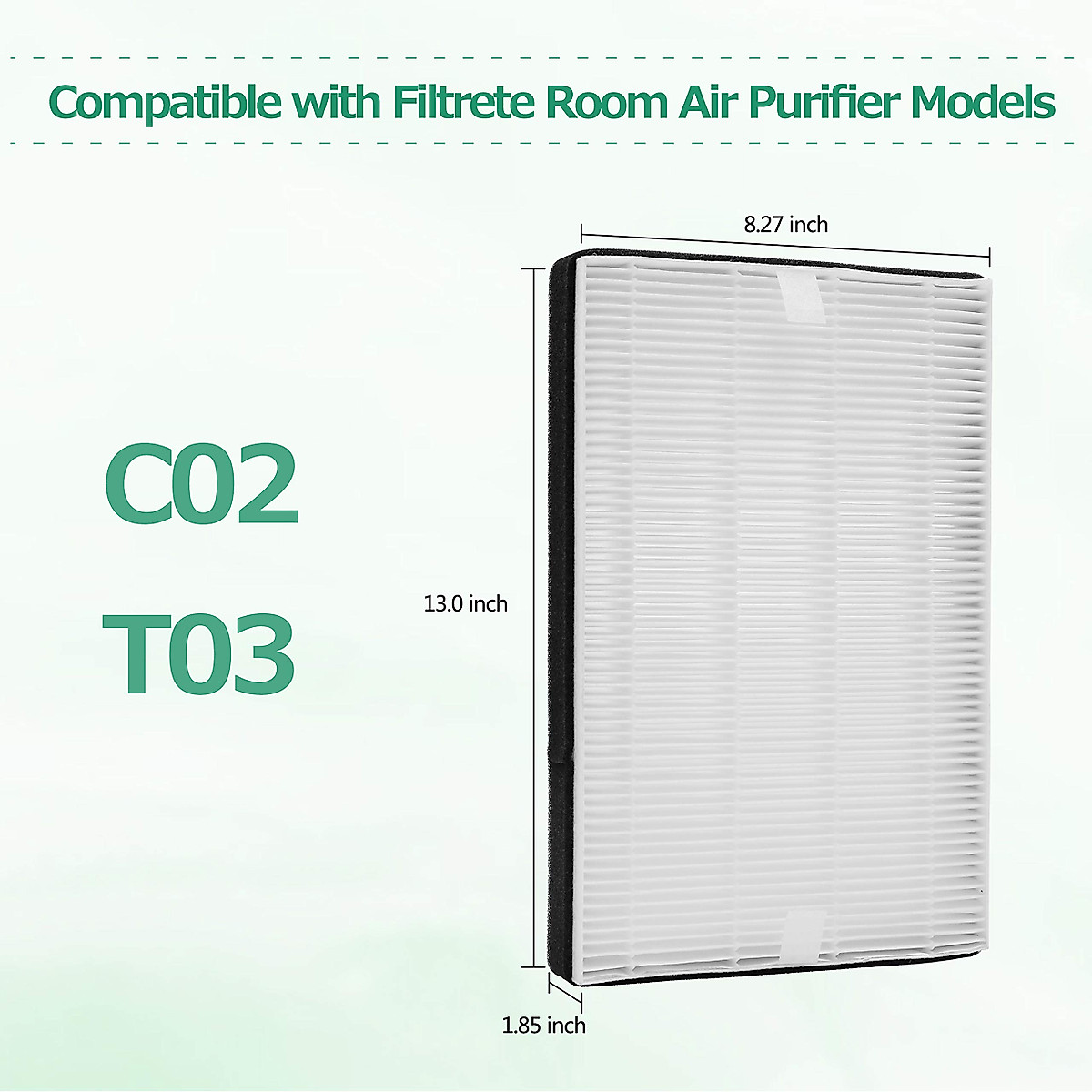 Drolma F2 A2 replacement filter, compatible with 3M Filtrete Air Purifier models FAP-C02WA-G2,FAP-C03BA-G2,FAP-C02-F2,FAP-T03-F2 and FAP-TO3-A2, 2pack