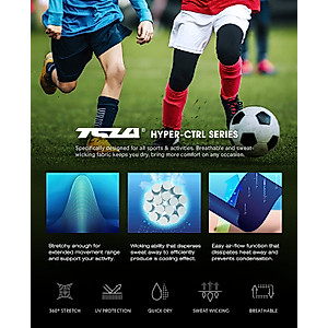 TSLA Kid's & Boy's Cool Dry Long Sleeve Compression Shirts, Athletic Workout Shirt, Sports Base Layer T-Shirt, 2pack Off White/Off White, 20