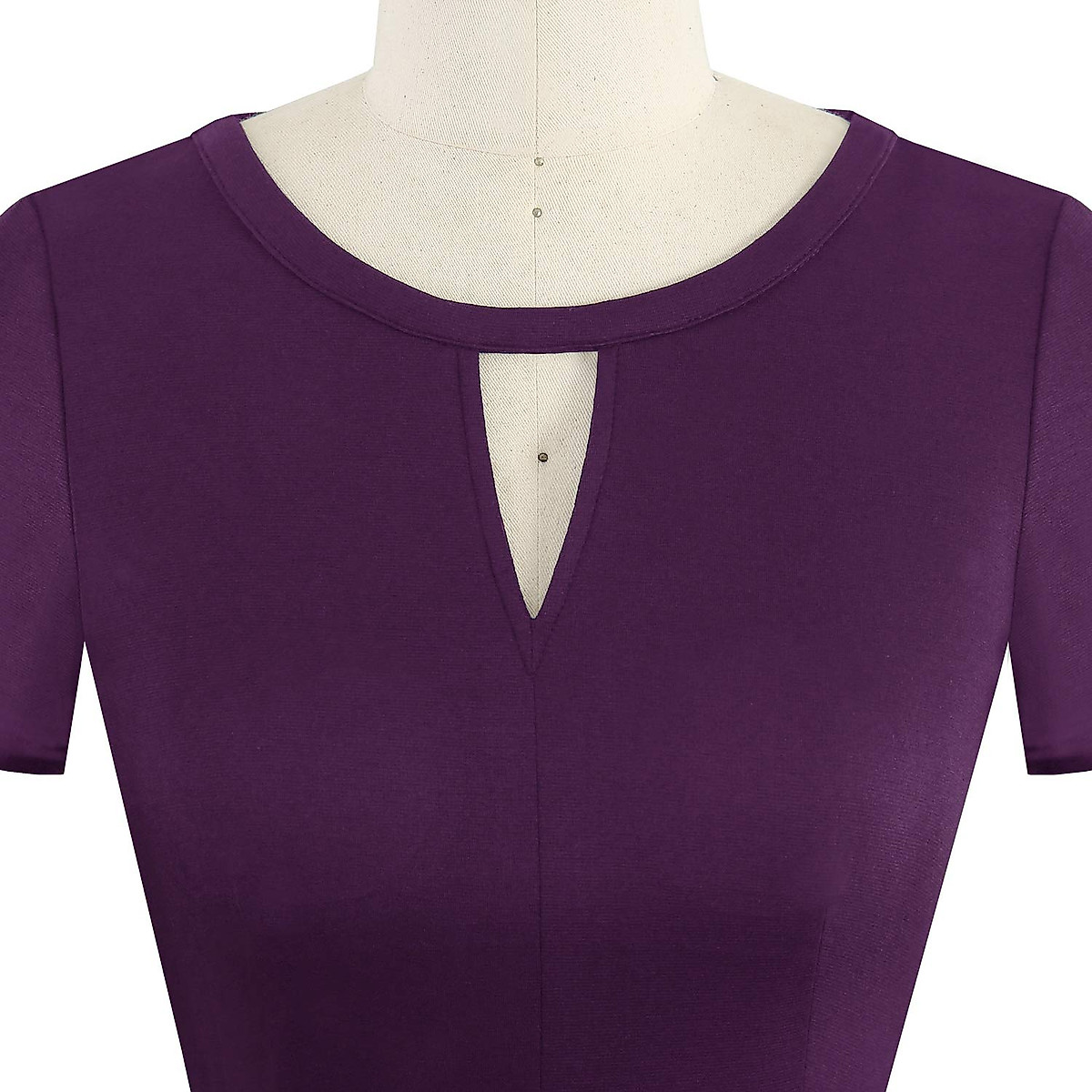 YATHON Women's Vintage Floral Flared A-Line Swing Casual Party Dresses with Pockets (M, YT018-Purple ZR)