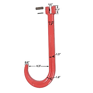 Mytee Products 15" Inch J Hook Heavy Duty Grade G80 Tow Axle Strap Wrecker Roll Back Clevis Load Limit 7100# (2 Pack)