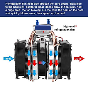 DC 12V Thermoelectric Cooler Peltier System Semiconductor Refrigeration Water Chiller Cooling Device for Fish (180W for 40L)