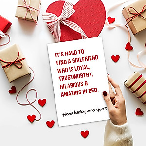 Leinessy Funny Anniversary Card for Boyfriend, Humor Valentines Day Card for BF, Hilarious Love Card for Him