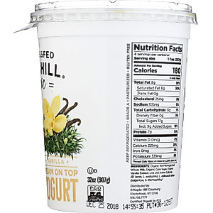 Maple Hill Creamery Yogurt Vanilla 100%Gr sugar freed, 32 oz