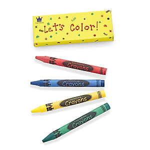 CrayonKing 25 Sets of 4-Packs in a Box (100 total bulk Crayons) Restaurants, Party Favors, Birthdays, School Teachers & Kids Coloring Non-Toxic Crayons