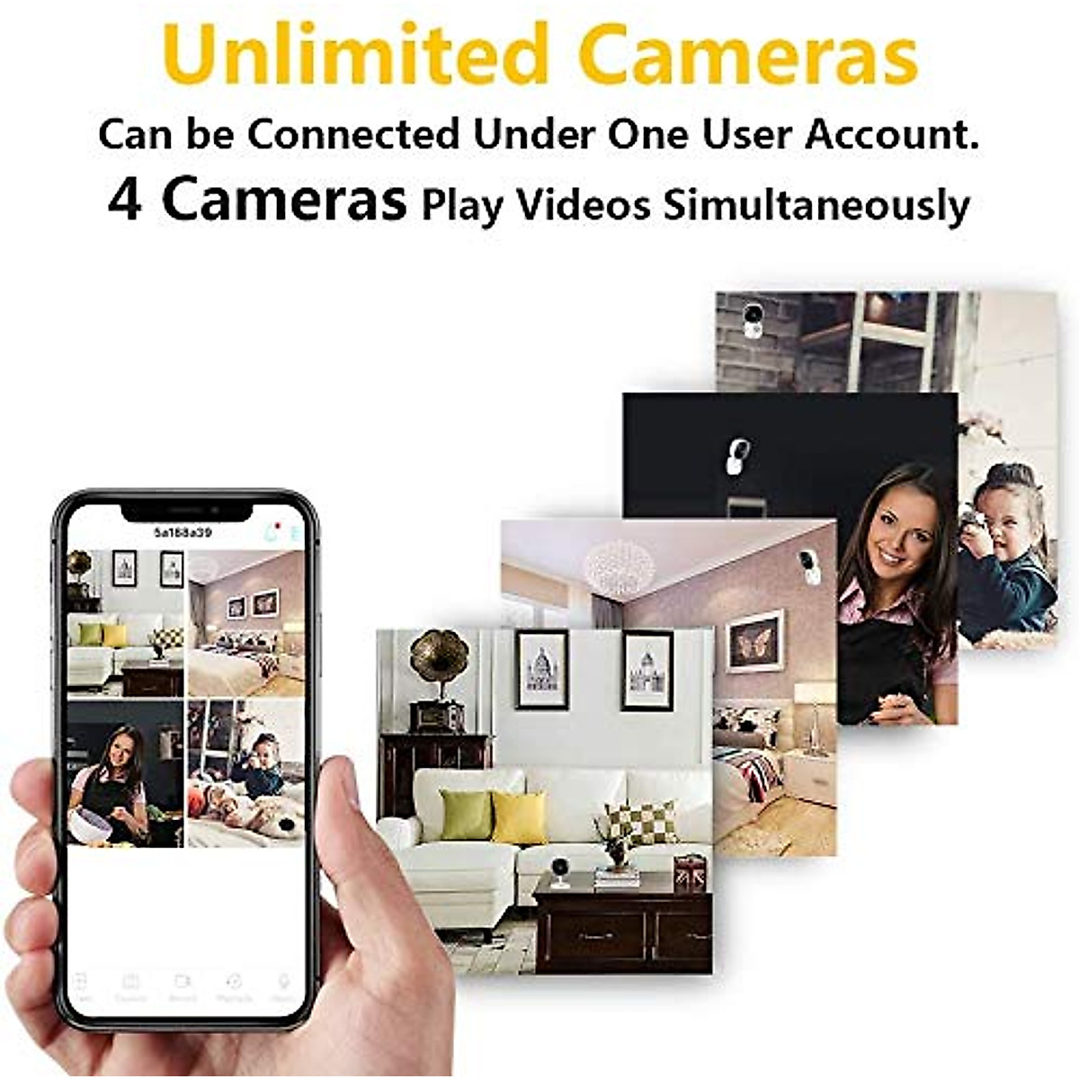 Wireless Security Camera 1080P,180 Degree Panoramic Camera with Motion Detection,Night Vision,Two-Way Audio,Home Security WiFi IP Camera for Office/Baby/Nanny/Pet Monitor (White-2 Pack)