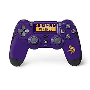 Skinit Decal Gaming Skin Compatible with PS4 Controller - Officially Licensed NFL Minnesota Vikings Purple Performance Series Design