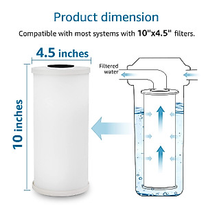 AQUACREST FXHSC&FXHTC 10" x 4.5" Whole House Water Filter, Replacement for GE FXHSC/FXHTC, Culligan R50-BBSA/RFC-BBSA, Pack of 4