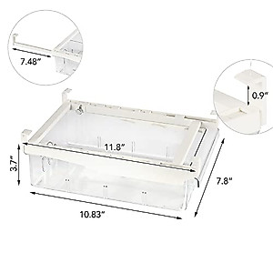 BETSO Refrigerator Organizer Bins,Refrigerator Drawer Organizer,Pull Out Fridge Drawer,Clear Container for Food,Vegetable,Fruit Fit for 𝟏𝟏.𝟖𝟏𝐭𝐨 𝟏𝟔.𝟗𝟑 𝐢𝐧𝐜𝐡𝐞𝐬 Fridge Shelf