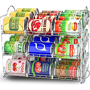 Utopia Kitchen Storage Can Rack Organizer, Stackable Can Organizer Holds Upto 36 Cans for Kitchen Cabinet or Pantry (Chrome)