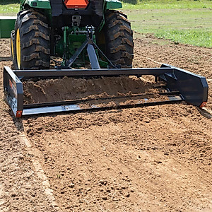 Titan Attachments 8 FT Land Leveler and Grader with Shanks for 3 Point Tractor Fits Cat 1 and Cat 2