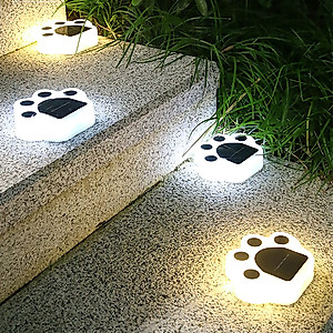 ZHUANYIYI 4 Pieces, Outdoor Solar Lights, Creative Bear Paws Inserted Lawn Landscape Lights, Home Garden Pavement Decorative Street Lights, Courtyard Waterproof Wall Lights