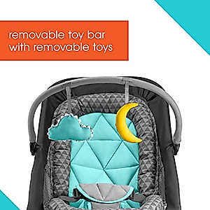 Summer 2-in-1 Bouncer & Rocker Duo (Gray and Teal) Convenient and Portable Rocker and Bouncer for Babies Includes Soft Toys and Soothing Vibrations