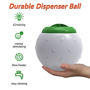 Salodal Interactive Dog Treat Dispenser Ball, 6.25'', 1.7L, Adjustable Food Leak Opening, for IQ Training & Slow Feeding, Large Dog Toy