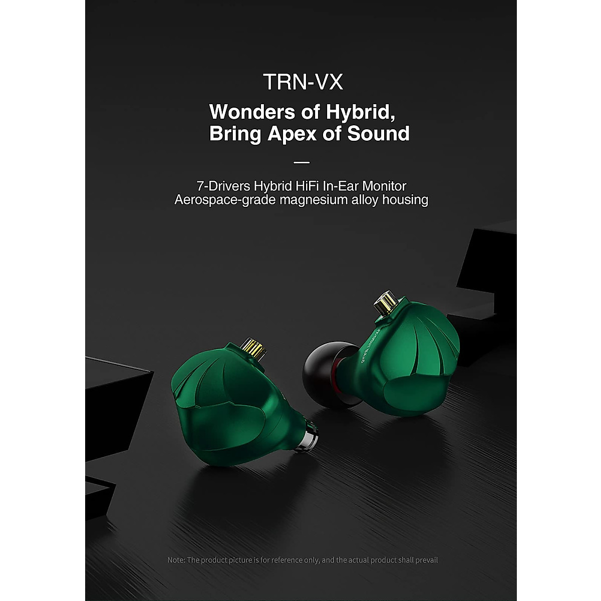 FEDAI TRN VX in Ear Earphone, 1DD+6BA Hybrid Driver 10mm Dual-Magnet DD HiFi in-Ear Earphones,Hybrid Driver HiFi in Ear Monitor with Magnesium Alloy Housing 0.75mm 2 Pin Cable (Without Mic, Green). …