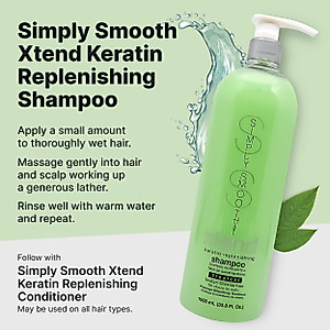 Simply Smooth Xtend Keratin Replenishing Tropical Shampoo Keratin & Collagen Infused Daily shampoo 33.8 Oz.