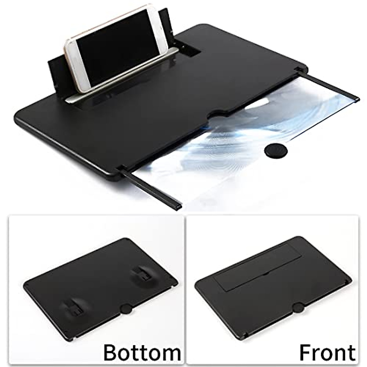 14" Phone Screen Magnifier 3D HD Foldable Amplifier Magnifying Projector Screen Enlarger for Movies, Videos and Gaming with Adjustable Angle