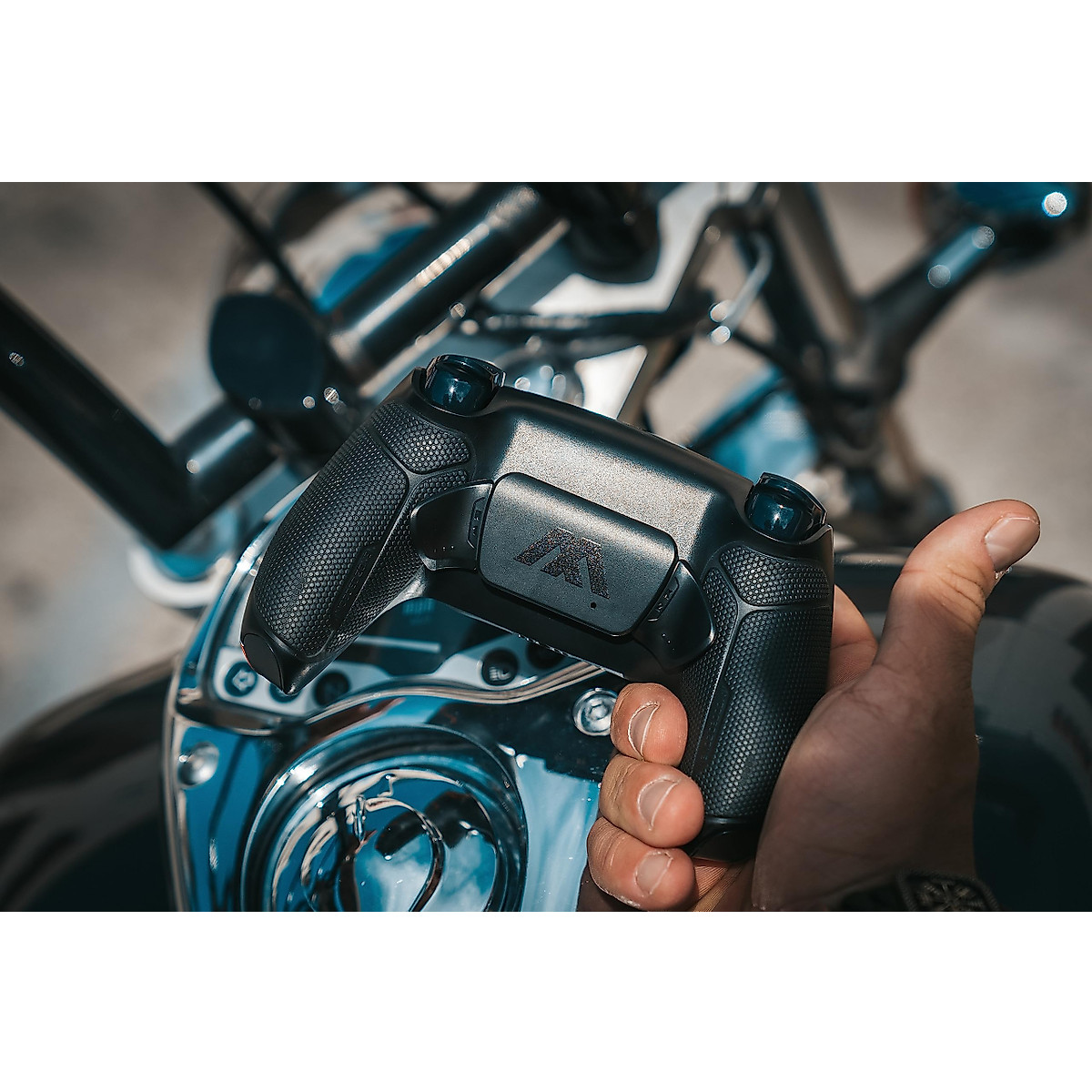 MODDEDZONE Smart Extreme Modded Controller + Anti Recoil 2 Remap Buttons & Interchangeable Thumbsticks & Hair Triggers, Tactical Buttons Compatible with PS5 Custom Controller PC (Bat)