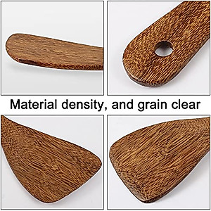 PAMISO 2 PCS Rice Paddle, Natural Wood Rice Spoon Paddle Kitchen Spatula Potato Server, 8 Inch