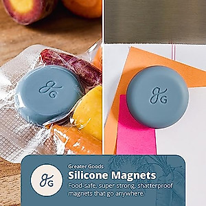 Greater Goods Sous Vide Magnets, Refrigerator Magnets, Stone Blue, Designed in St.Louis (Pack of 8)