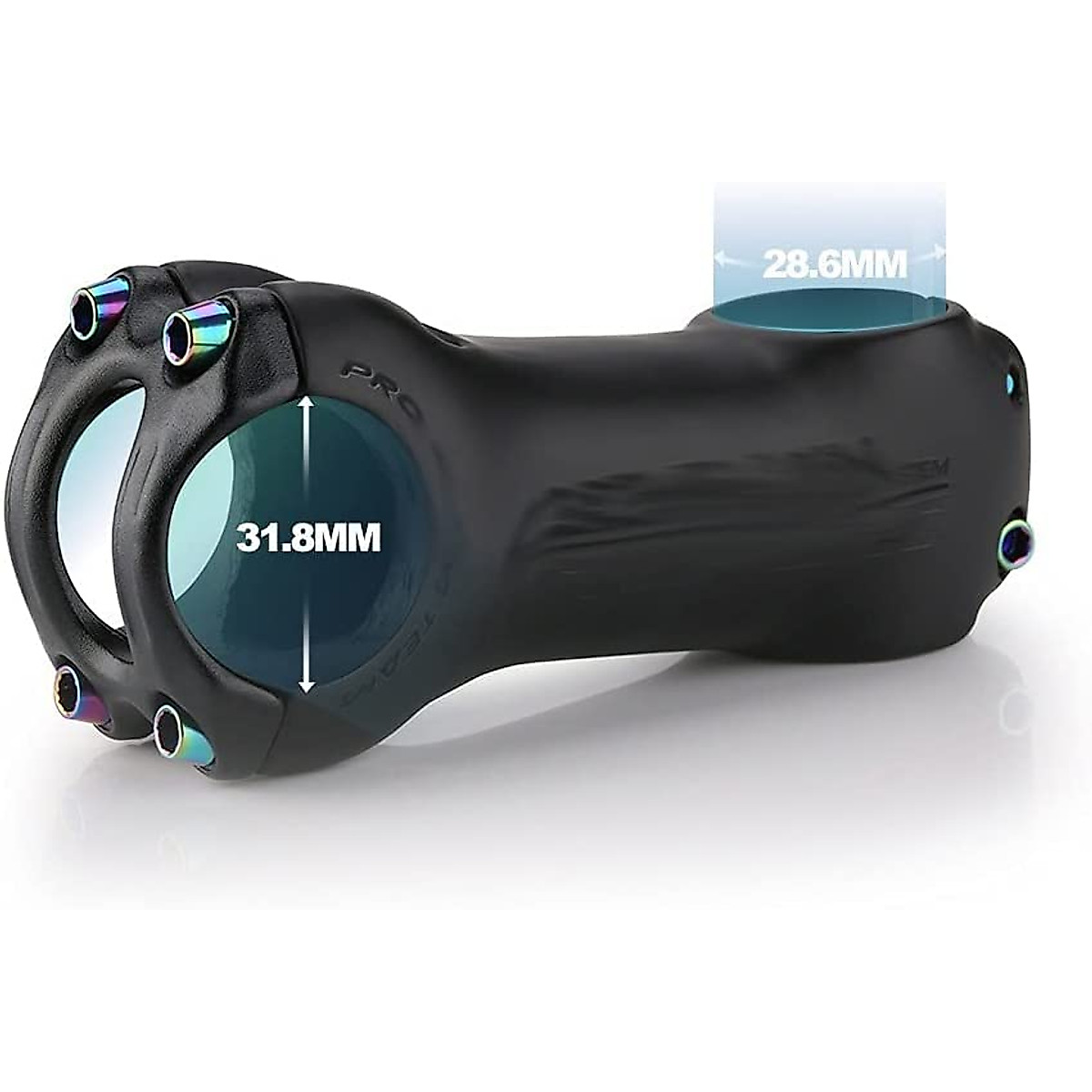 ZECHAO Carbon Road Bike Stem 31.8mm,Mountain Bike Carbon Stems 80/90/100/110/120mm Titanium Alloy Bike Parts Stem Bike Stem (Color : 6 Degree, Size : 100mm)