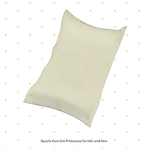 Spasilk Pure Silk Pillowcase, Charmeuse Silk Pillowcase, Hypoallergenic Pillowcase, King Sized, Ivory