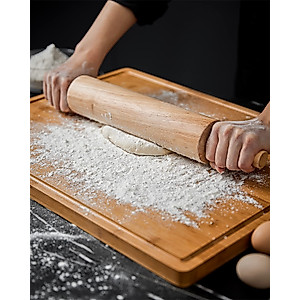 Extra Large Cutting Board for Kitchen, BEZIA 23" x 18" Thick Chopping Butcher Block with Juice Groove, 100% Natural Bamboo Cheese Charcuterie Carving Serving Board Tray for Meat, Fruit, & Snacks