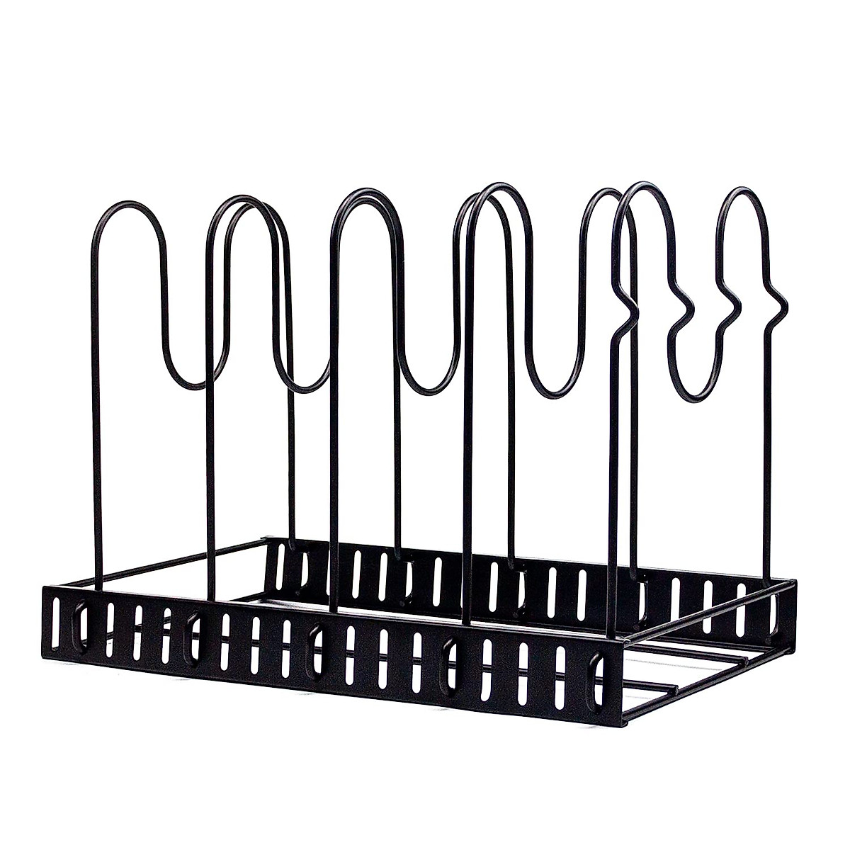 Pot Rack Organizers, Lid Organizer for Pots and Pans, 8 Tiers Pots and Pans Organizer with 3 DIY Methods, Adjustable Pot Lid Holders Pan Rack for Kitchen Counter and Cabinet by KAUKKO (KKS21-8 Tiers)