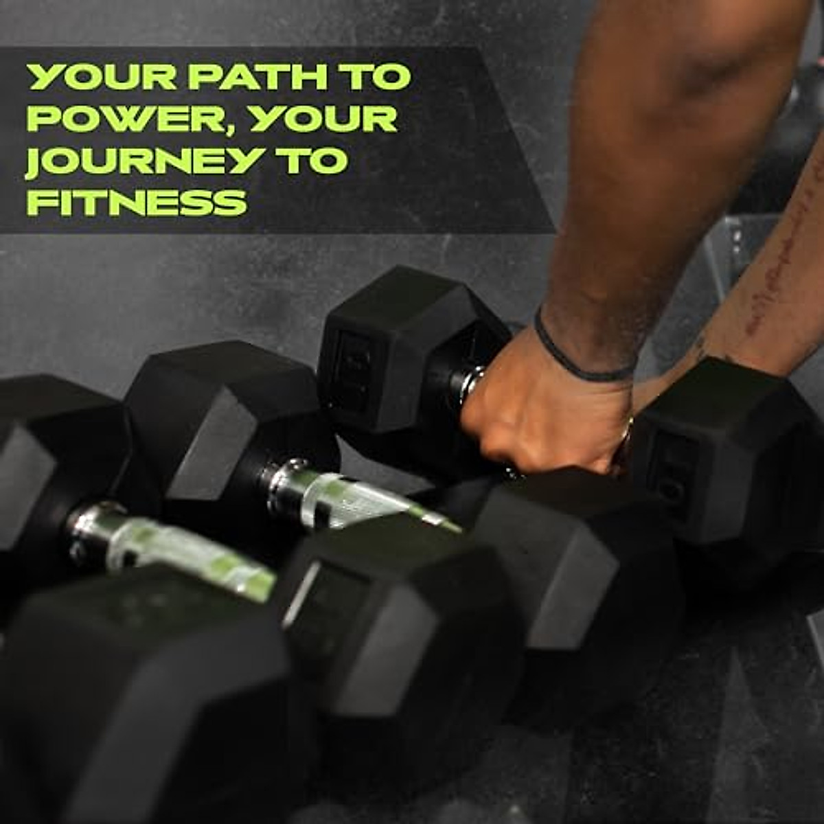 Rage Fitness Rubber Coated Dumbbell - No Roll Design Easy-Grip Steel Knurled Handle, Weights Dumbbell Set for Strength Training, Workouts - Ideal Weights Set for Home Gym - SOLD INDIVIDUALLY - Black (55 LB)