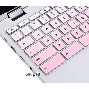 Keyboard Cover Skin for Lenovo Chromebook Flex 3 11"/IdeaPad 3 Chromebook 11.6 / Spin X360 Chromebook/Chromebook Flex 5 5i 13 / Chromebook C330 C340 100e 300e 500e 11.6, Ombre Pink