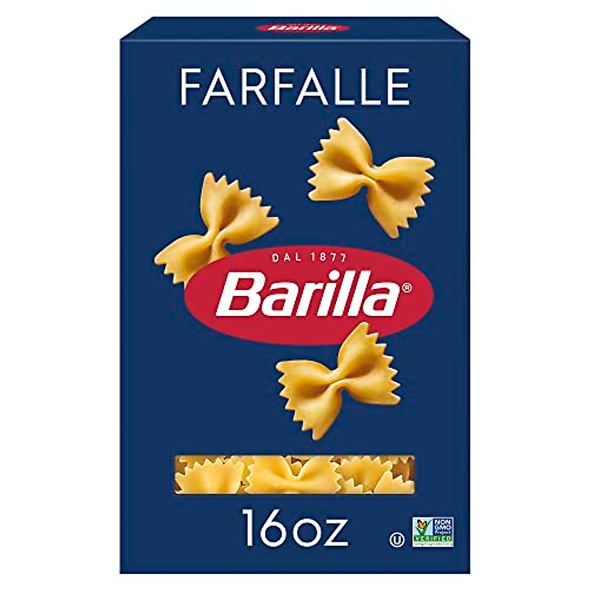 Barilla Farfalle Pasta, 16 oz. Box - Non-GMO Pasta Made with Durum Wheat Semolina - Kosher Certified Pasta