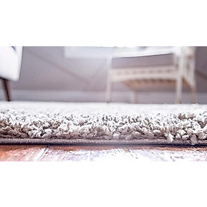 Unique Loom Davos Shag Collection Modern Luxuriously Soft & Cozy Shag Area Rug (5' 0 x 8' 0 Rectangular, Linen)