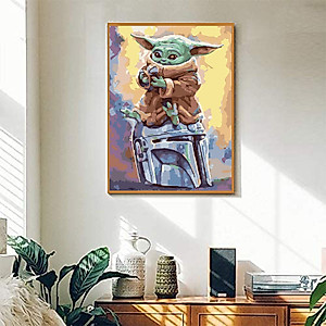 DIY Paint by Numbers for Adults Beginner, Adult Paint by Number Kits on Canvas Number Painting for Adults Star Wars Acrylic Painting Kit, Easy Paint by Numbers for Kids Ages 8-12 Hobbies for women