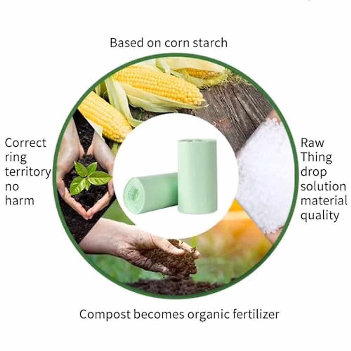 Biodegradable garbage bag, compostable garbage bag, suitable for office, home kitchen