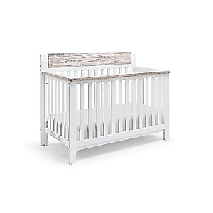 Suite Bebe Hayes 4 in 1 Convertible Crib, White and Wire Brushed Wood