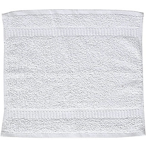 GOLD TEXTILES Premium Washcloths Towel Set (48 Pack, White, 12x12 Inches) Multi-Purpose Soft, Machine Washable Sports & Workout Towels (Pack of 48-12x12)