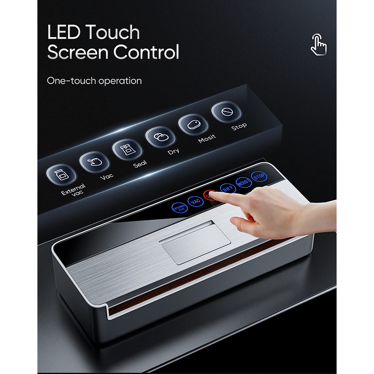 Vacuum Sealer Machine, Full Automatic Food Sealer (95Kpa), vacuum sealers bags for food Air Sealing System for Food Sealer Dry, Moist Food Preservation Modes, Lab Tested, LED Indicator Lights