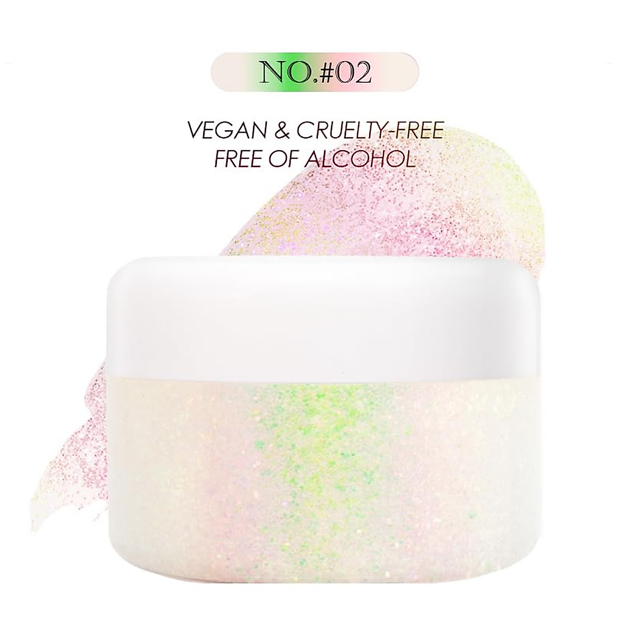 Holographic Body Glitter Gel for Body Face Hair Lip Makeup, Sparkling Glitter Long-Lasting Waterproof Liquid Sequins for Women Girls Perfect for Music Festival Halloween Concerts Art Party(02)