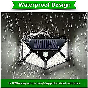 ZHUANYIYI Solar Lights Outdoor,100LED Solar Light Outdoor Solar Lamp,Powered Waterproof Motion Sensor Street Light for Home Garden Decoration