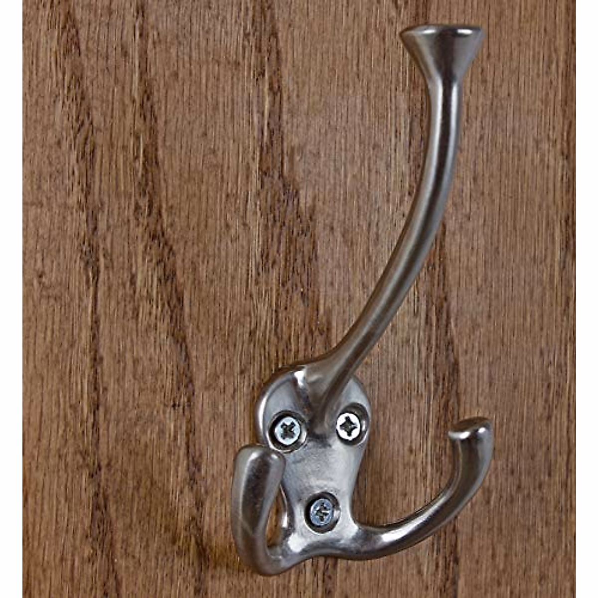 GlideRite Hardware 7011-SN-25 Large 4.5 x 2.5 inch Robe/Coat/Hat Tri-Hooks 25 Pack, Satin Nickel Finish