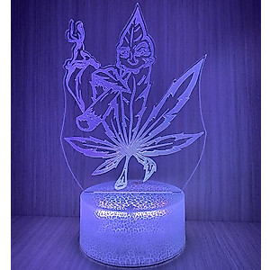 Yooce 420 Leaf 3D LED Table Lamp Night Light Optical Visual Illusion Home Decor Lighting