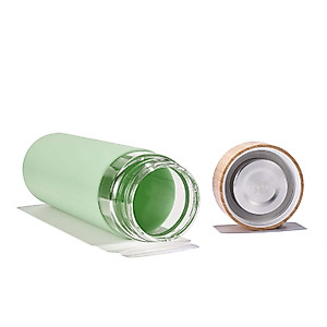 Yomious 20oz Borosilicate Glass Water Bottle with Bamboo Lid and Silicone Sleeve – Reusable BPA Free – Glass Drinking Bottle with Lids - Bundle of 2