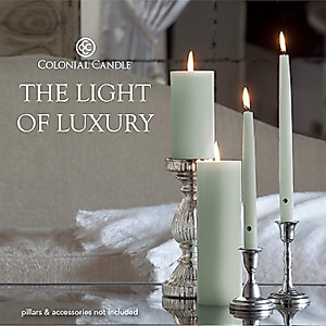 Colonial Candle Bayberry Scented Taper Candle, Hand-Dipped, Drip-Less & Smokeless, Premium Wax with Cotton Wick, 10 in, 2 pk