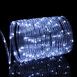 Oak Leaf Outdoor Solar String Lights, 41 Feet Solar Rope Lights 100LED Outdoor Lighting Rope, Waterproof Copper Wire Tube Lights with Solar Panel for Outdoor Indoor Home Garden Patio Parties