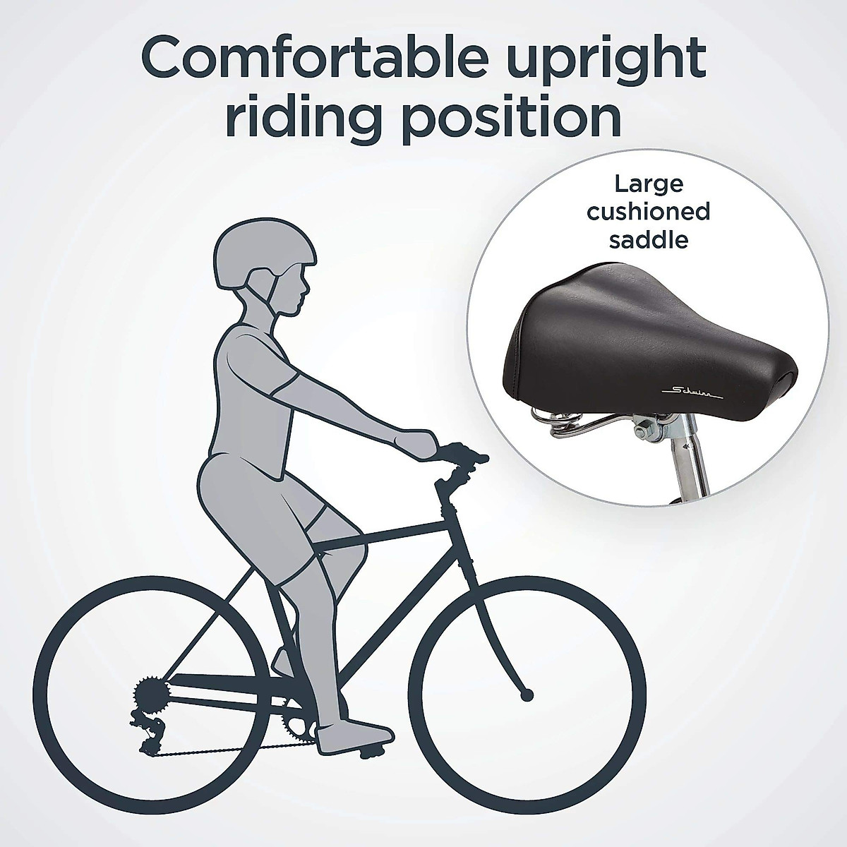 Schwinn Wayfarer Adult Hybrid Bike, Mens and Womens, 18-Inch/Medium Steel Step-Over Frame, 7-Speed Drivetrain, Rear Rack, 700C Wheels, Blue