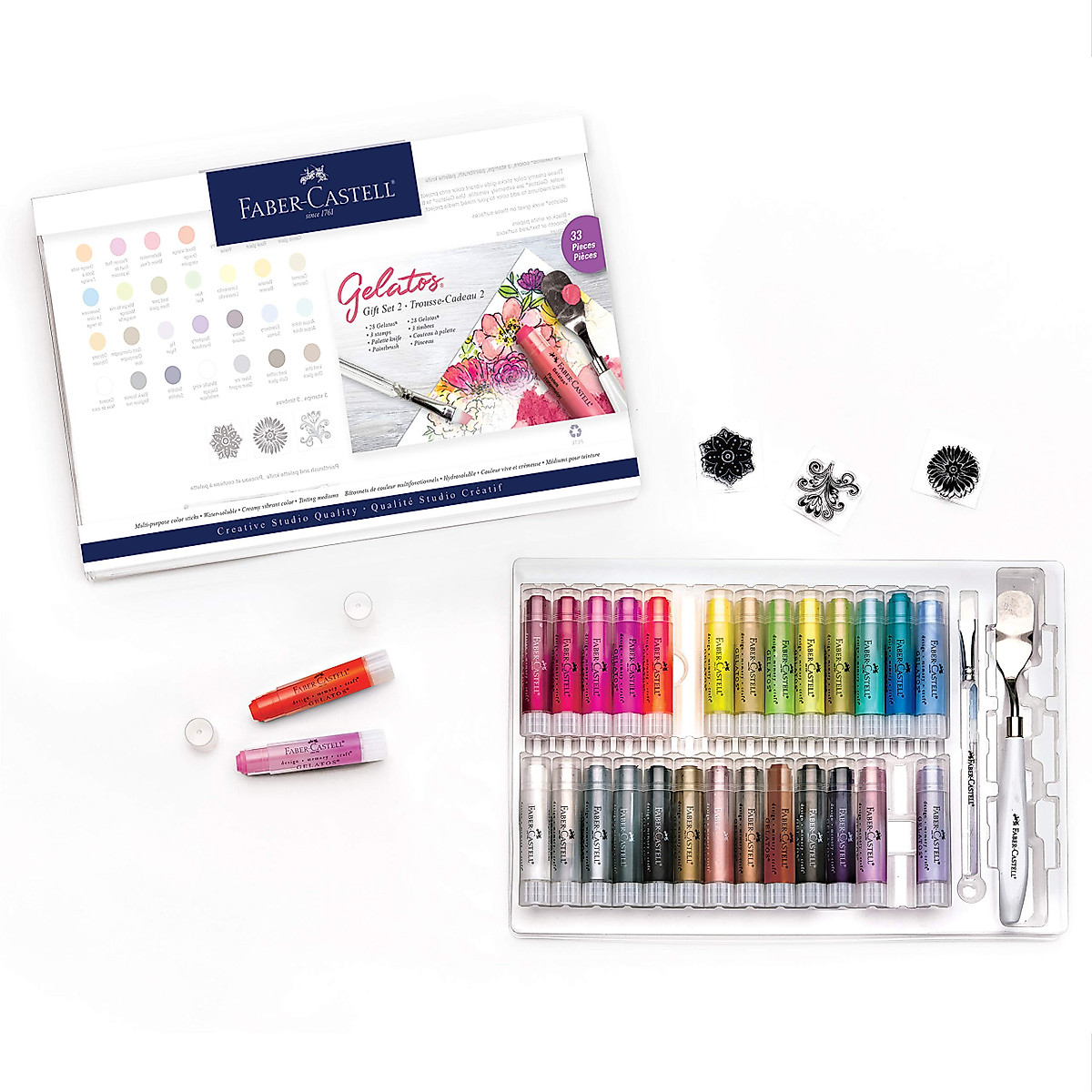 Faber-Castell Gelatos Dolce II Gift Set - 28 Colors - Multi-Purpose Art Medium Set