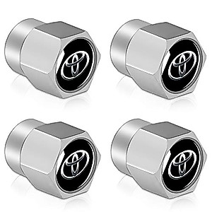 Tire Valve Stem Caps,Metal Air Valve Cap,Universal Stem Covers Compatible with Toyota Avalon Camry Prius Avalon Corolla RAV4 Highlander Styling Decoration Accessories,4 Pcs